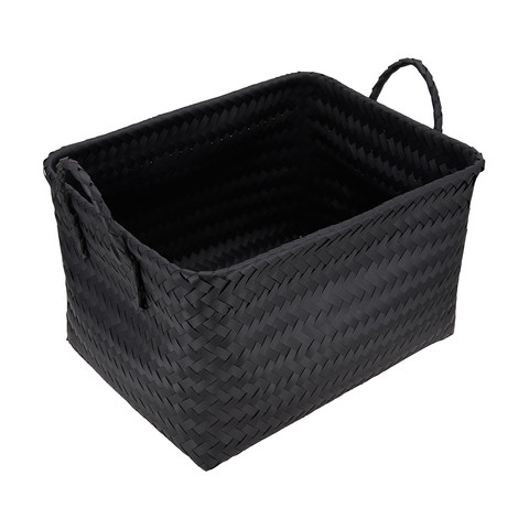 Rectangle Basket with Handles Black - Kmart NZ