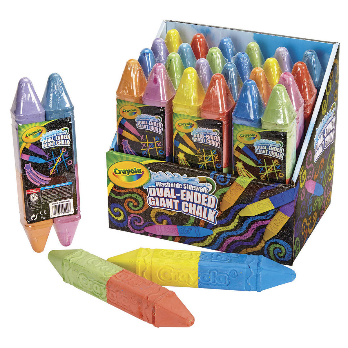 Crayola Washable Sidewalk Dual-Ended Giant Chalk - Assorted* | KmartNZ